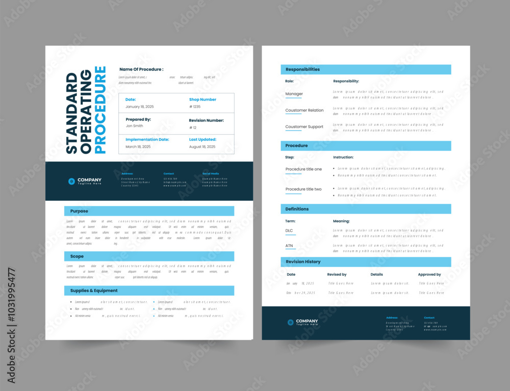 standard operating procedure template, sop template, sop guidelines ...
