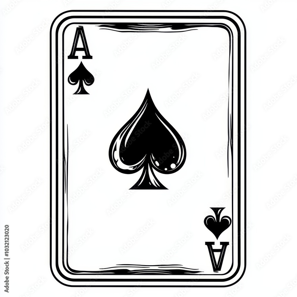 Classic Ace of Spades Card Design with Vintage Black and White ...