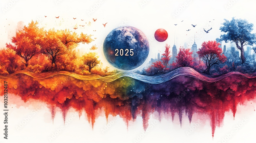 Vibrant and eyecatching banner for Earth Day 2025 with the year 2025 ...