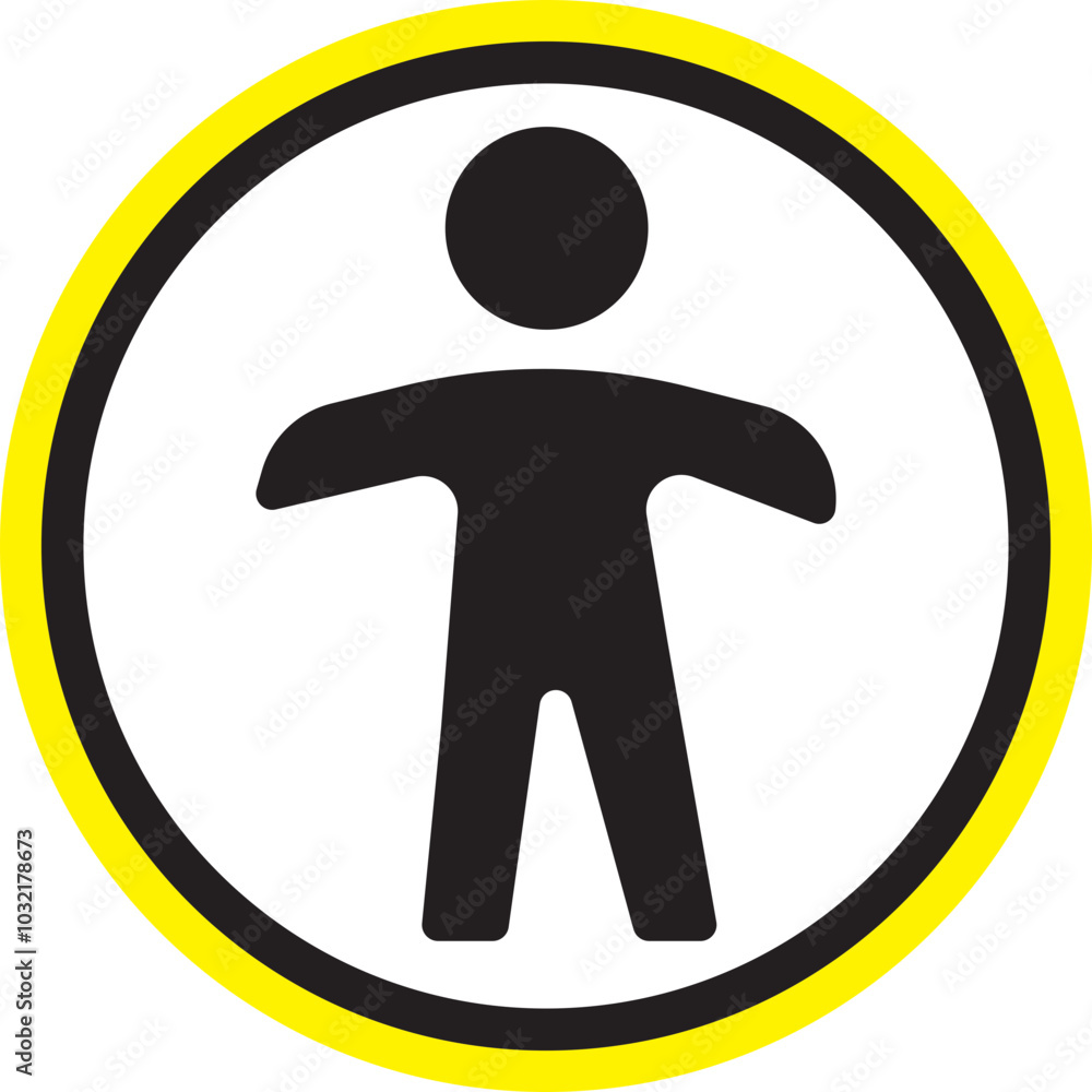 Pedestrian Crossing Sign, People Cross Symbol, Circle Crossing Road ...