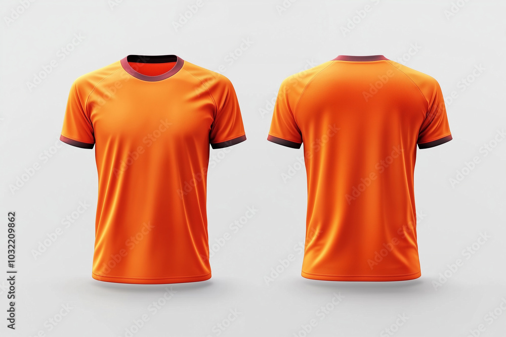 orange color jersey template for team club, jersey sport, front and ...