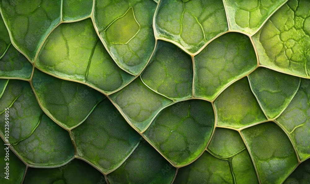 Cell structure Hydrilla, view of the leaf surface showing plant cells ...