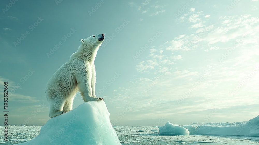 Majestic Polar Bear Standing Proudly on an Ice Floe in the Stunning ...