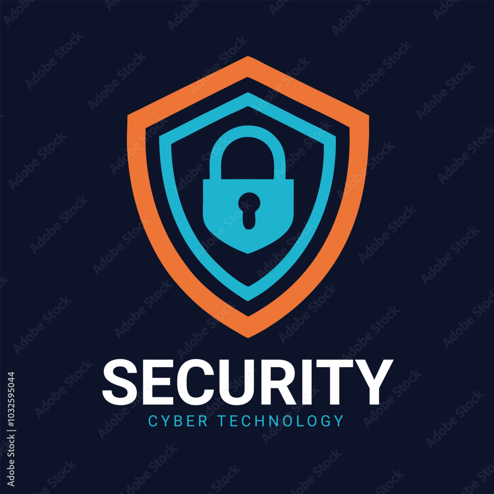 cyber security logo icon design with shield and lock key graphic idea ...