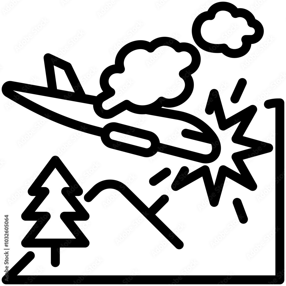 Airplane Accident Icon Stock Vector | Adobe Stock