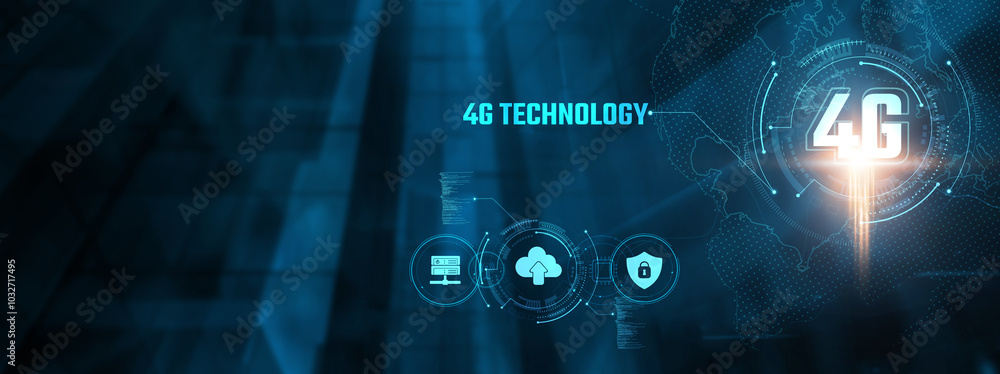 4G Technology Concept: High-speed connectivity, data transmission, low ...
