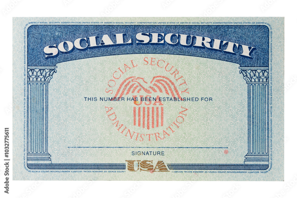 Social Security card. SSN Card US Permanent resident. USA Social ...