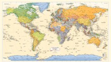 Mapa físico do mundo 1967 Foto stock gratuita - Public Domain Pictures
