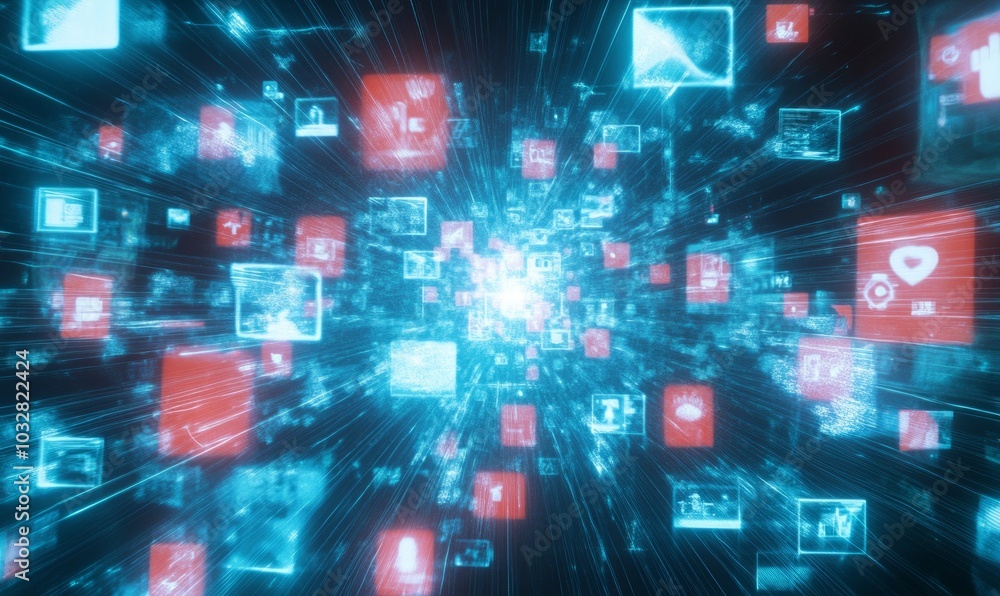 VFX Animated Background with Virtual Social Media Reality ...