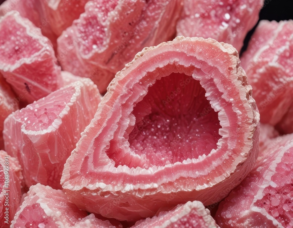 Embrace the beauty of rhodochrosite! This stunning pink gemstone ...