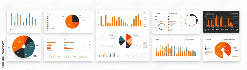 Vibrant Flat Design Charts for Project Management Stock Illustration ...