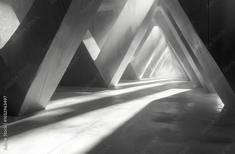 triangular structures and sleek cement like materials of this design ...