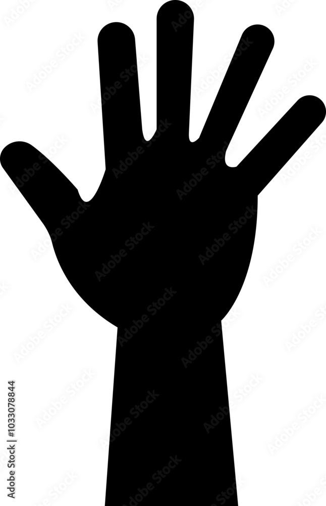 Human hand Gesture icon in trendy black flat style. Hand drawn Emoji ...