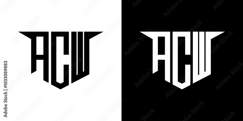 ACW letter logo design with white background in illustrator, vector ...