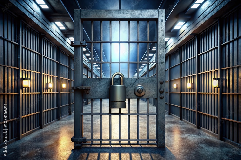 Prison Door Entrance - High Depth of Field for Security and Restraint ...
