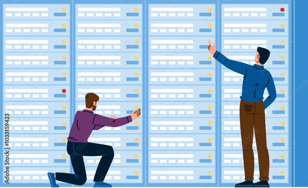 storage server racks vector. hardware infrastructure, cabinet enclosure ...