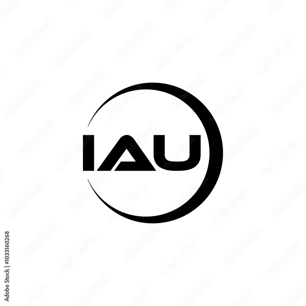 IAU letter logo design with white background in illustrator, vector ...