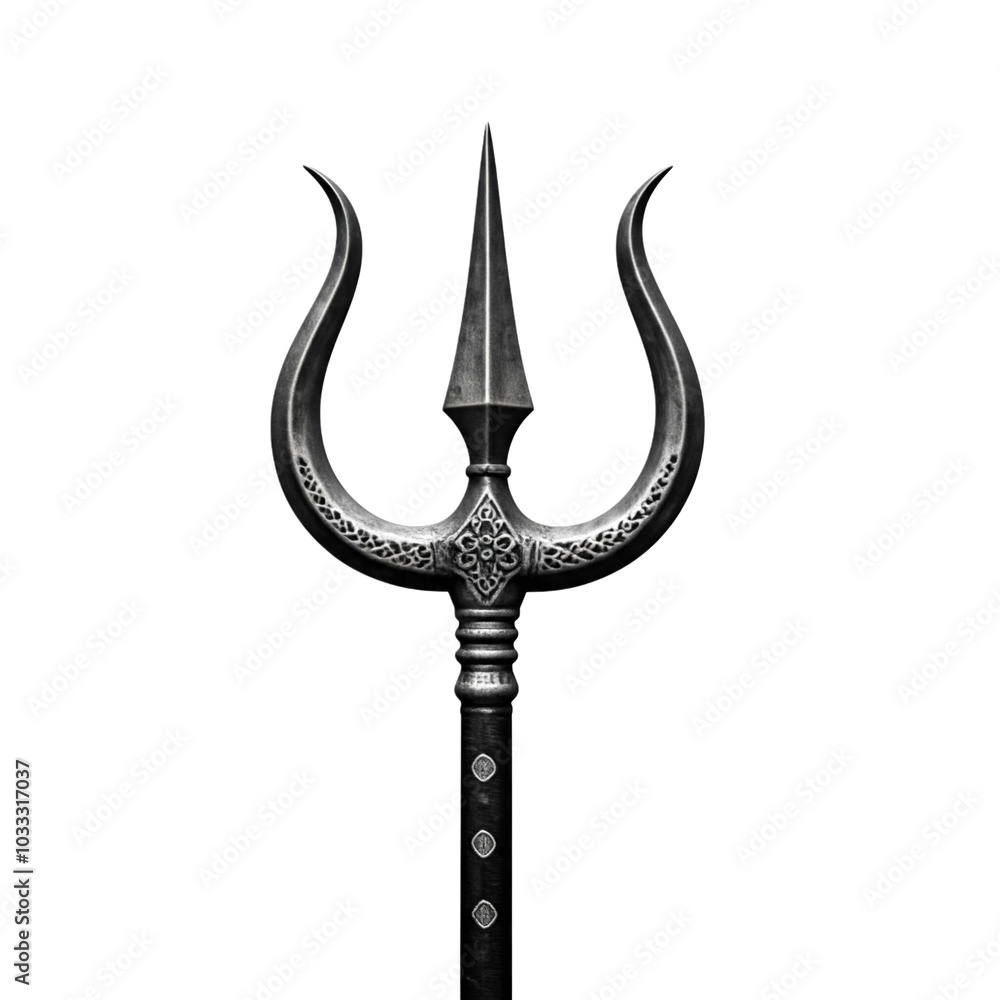 Foto de Stock Trishula, Trishul, the symbol of Lord Shiva.PNG FILE, Trident 3D Rendering | Adobe ...