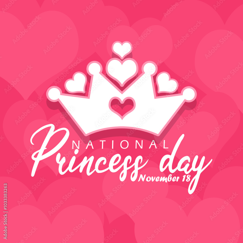 National Princess Day to celebrate on November 18th. Illustration of a princess crown with ...