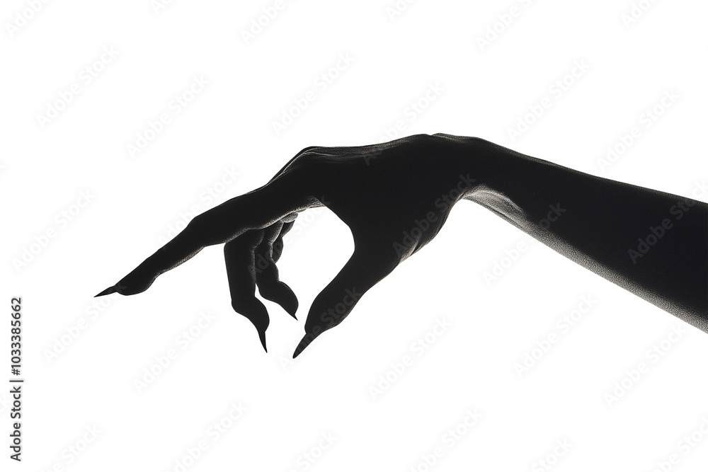 Illustration Stock Spooky hand for Halloween, pointing pose, isolated ...