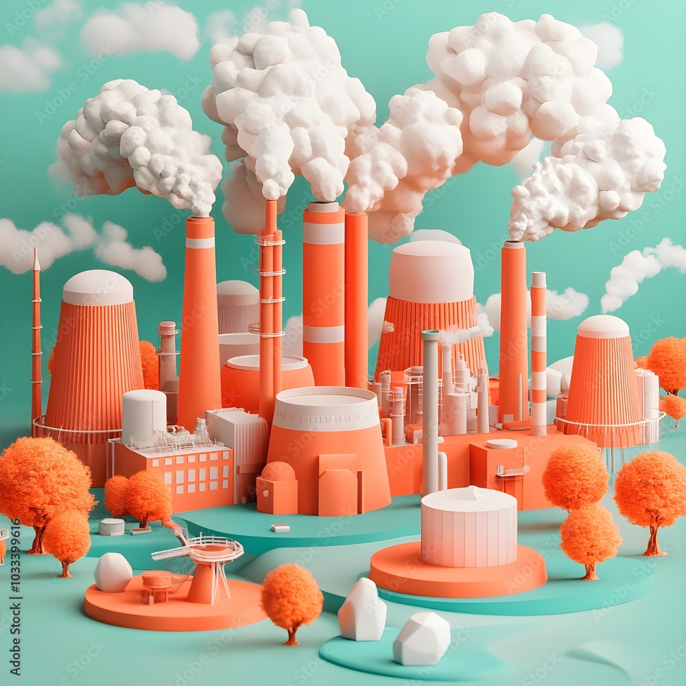 Carbon debt mitigation with machine learning flat design top view ...