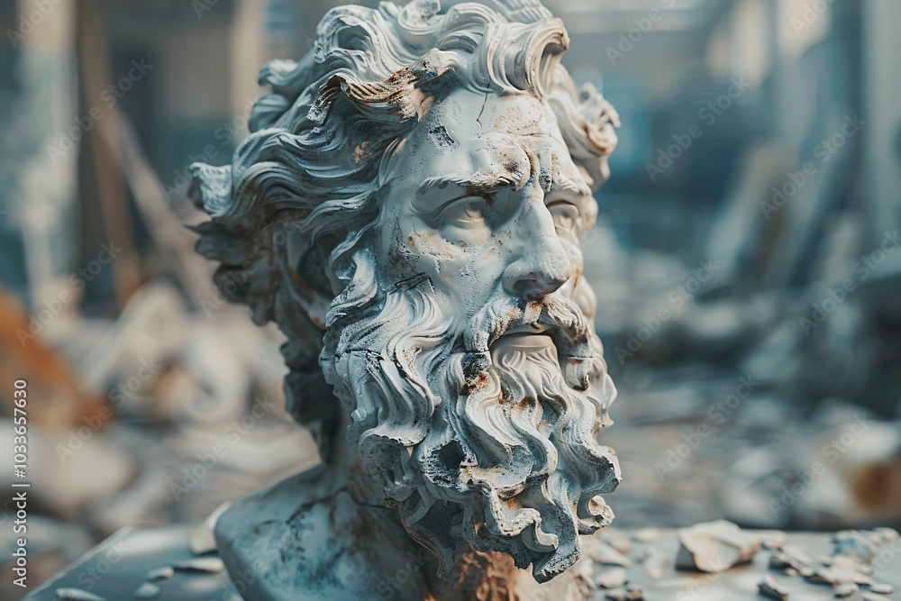 Foto The Statue of Zeus at Olympia, one of the Seven Wonders of the ...