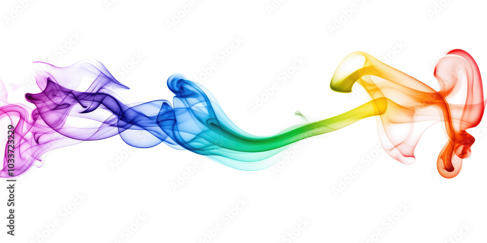 Abstract colorful rainbow smoke isolated on transparent background, PNG ...