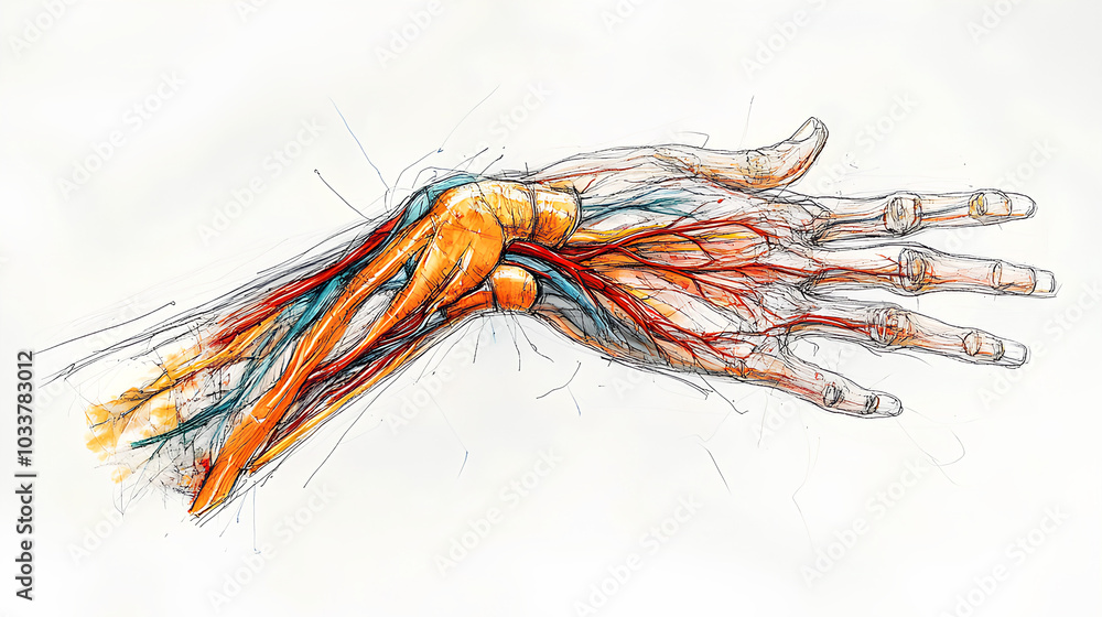 anatomy of carpal tunnel syndrome, highlighting the median nerve ...