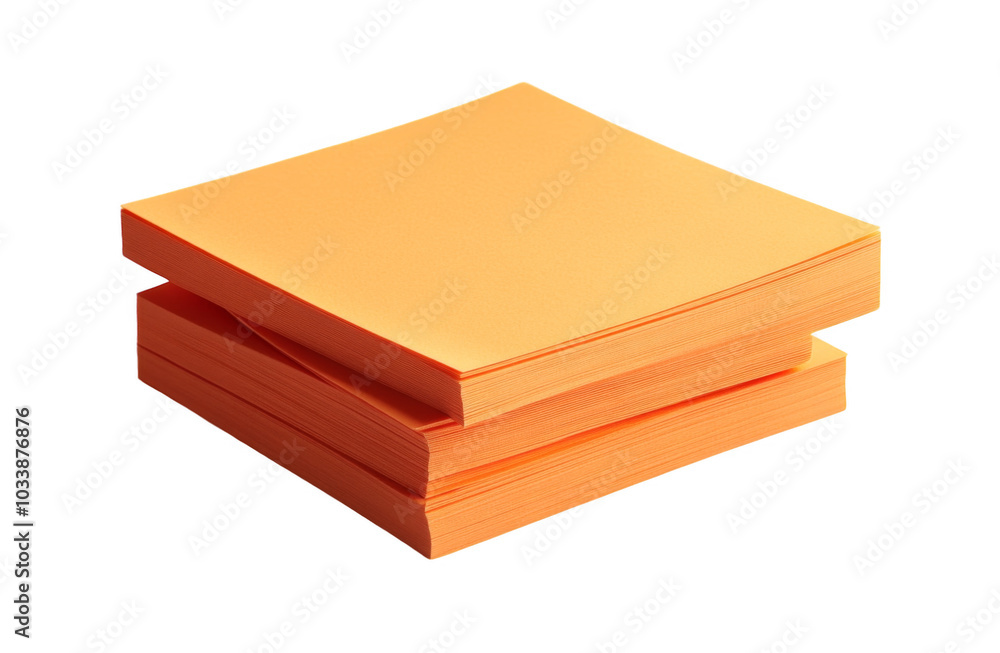 Stack of orange post-it notes stacked on top of each other, transparent ...