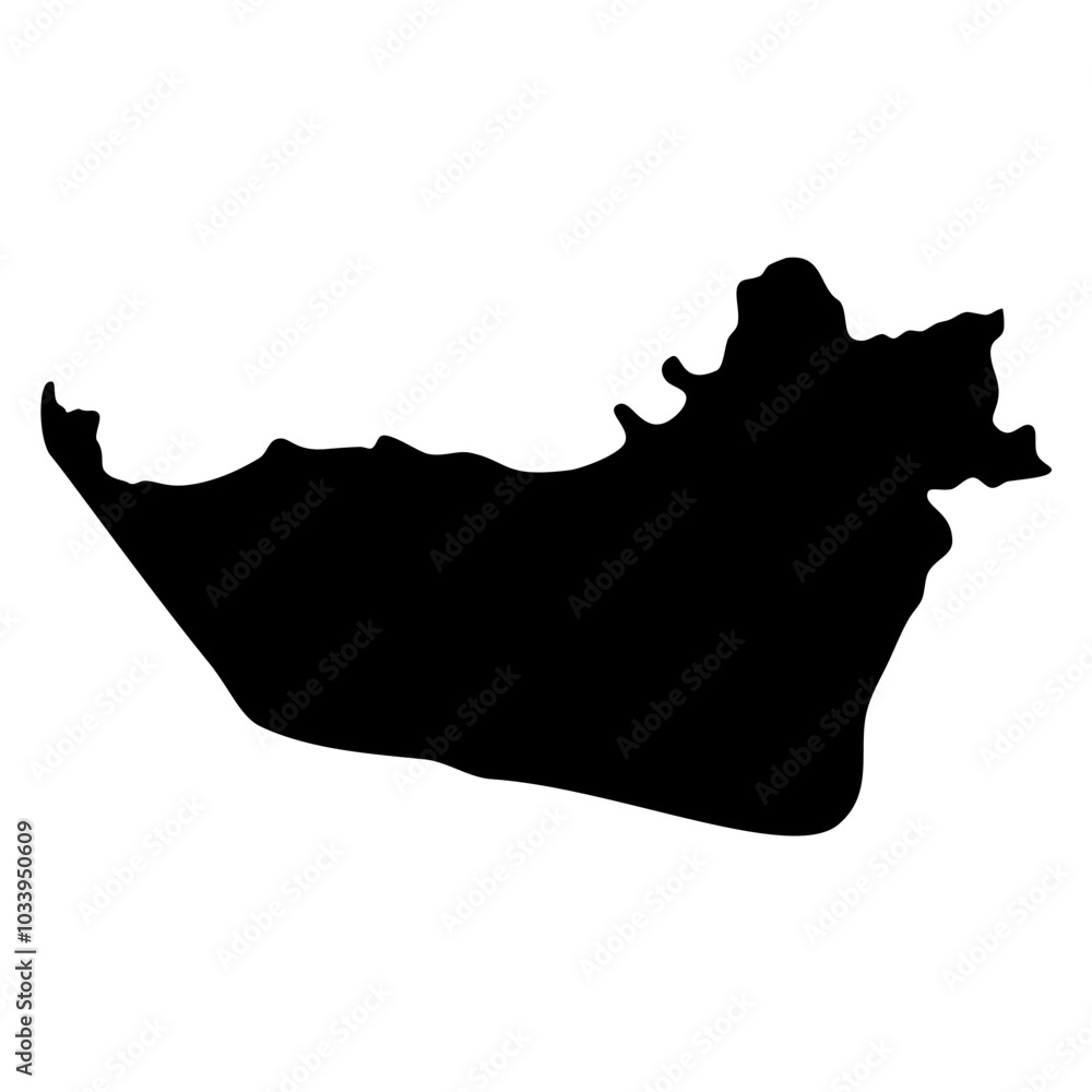 Abu Dhabi map silhouette. Vector Image Stock Vector | Adobe Stock