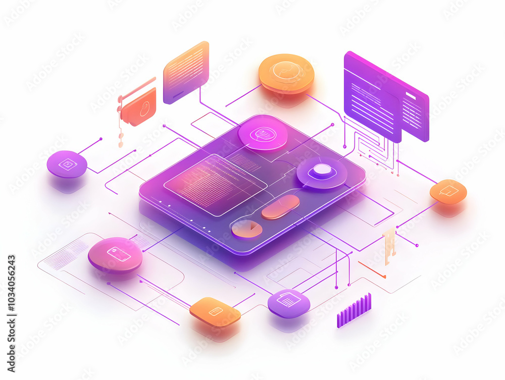 Flat Holographic Campaign Finance Flowchart Concept - Wide Shot ...