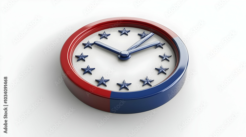 3D Election Day Poll Worker Dedication Concept: Close-up of Tired but ...