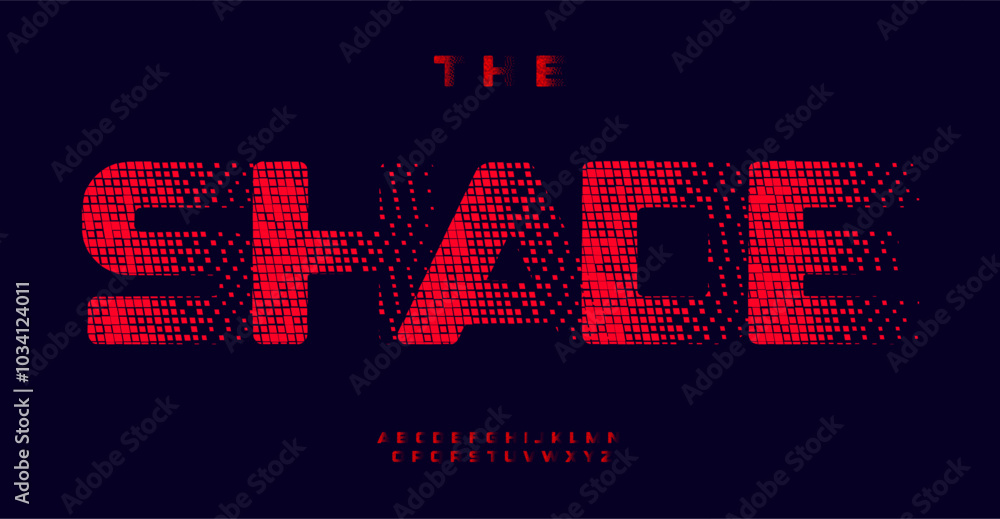 Futuristic pixelated alphabet, digital glitch effect letter, dotted ...