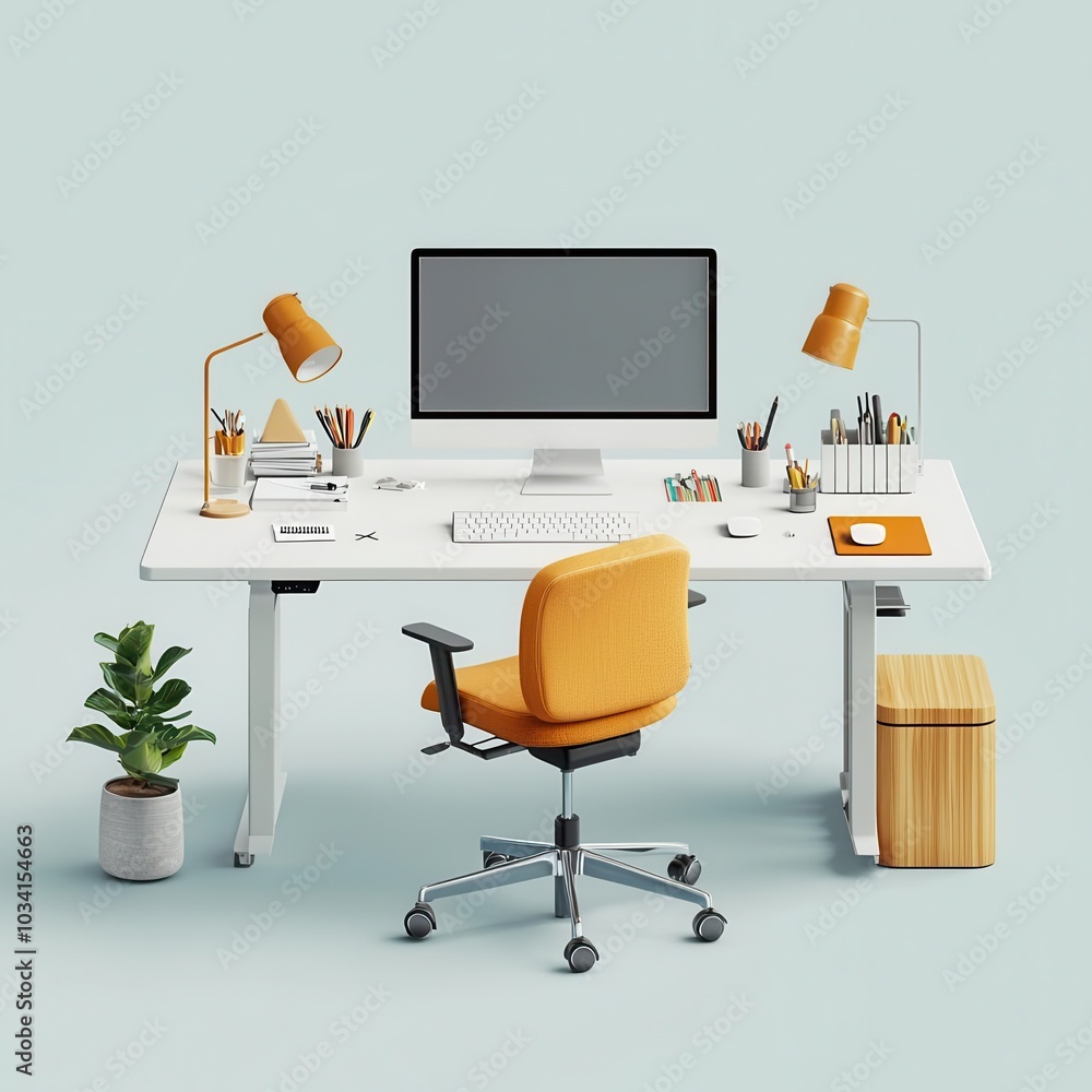 Detailed schematic of ergonomic workstation setup for worker safety ...