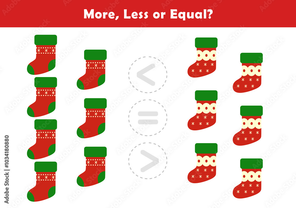 Stock-Illustration „ Comparison Worksheet with Cute Christmas ...