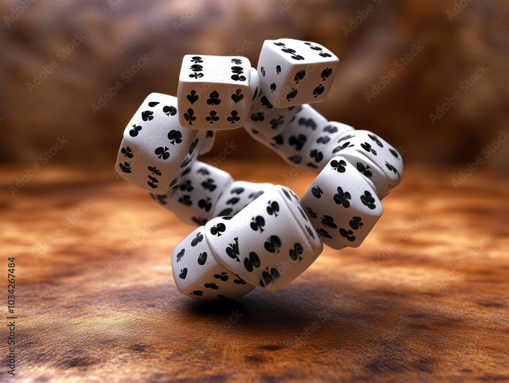 Artistic Arrangement Of Playing Cards Standing Upright, Fanned Out In A ...