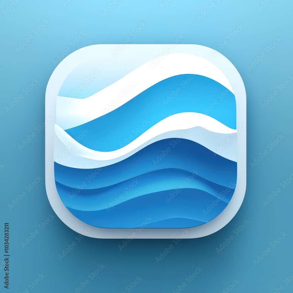 Stylized wave design in blue tones, perfect for digital background or ...