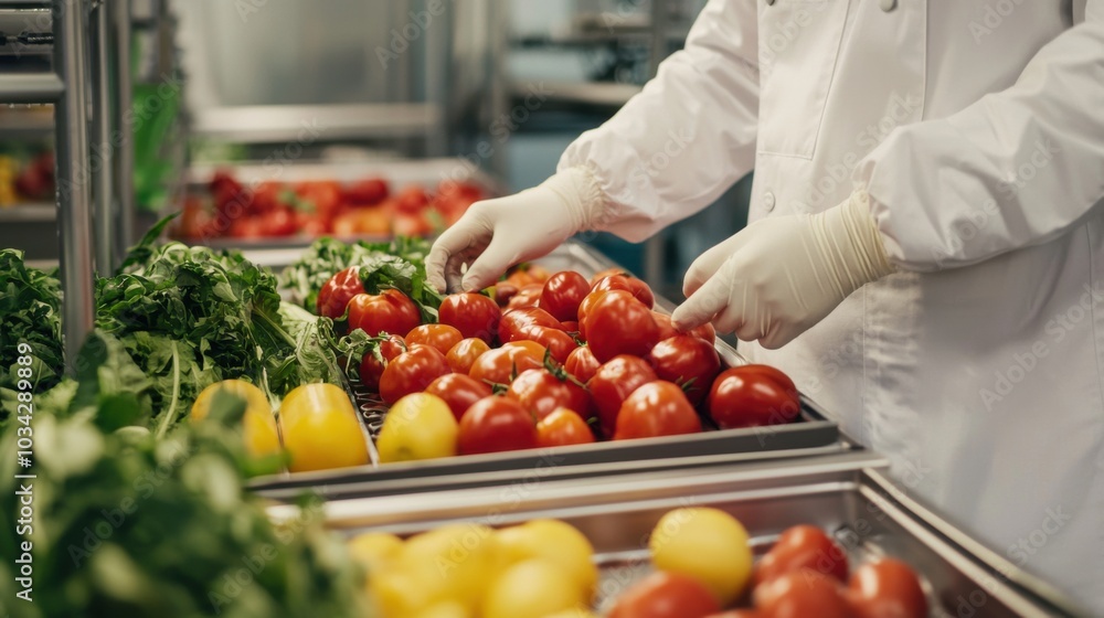 Cropped photo of an employee conducting the fresh produce quality ...