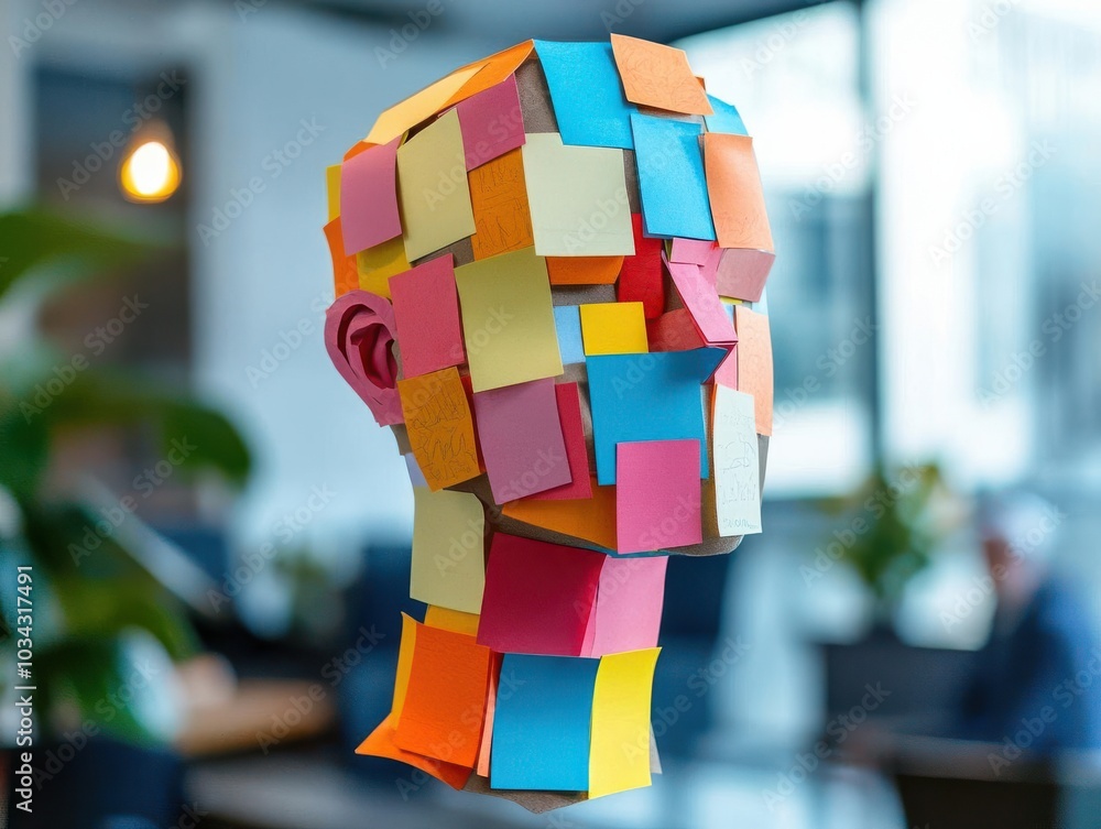 Transform corporate space, Surreal sticky note head, Innovative ...