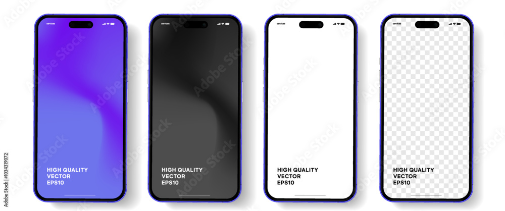 Realistic smartphone mockup. Mobile phone vector with isolated on white ...