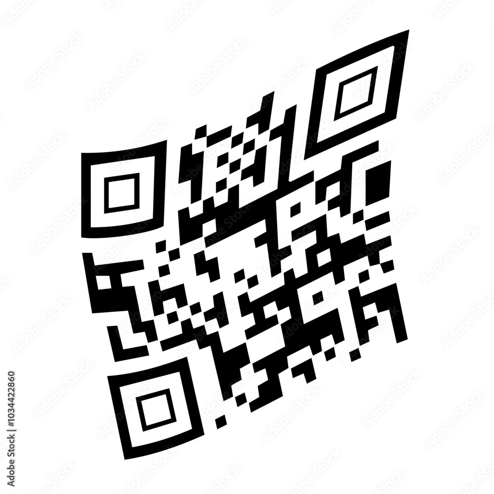 QR code scan vector. Abstract barcode, waving tilted dynamic design ...