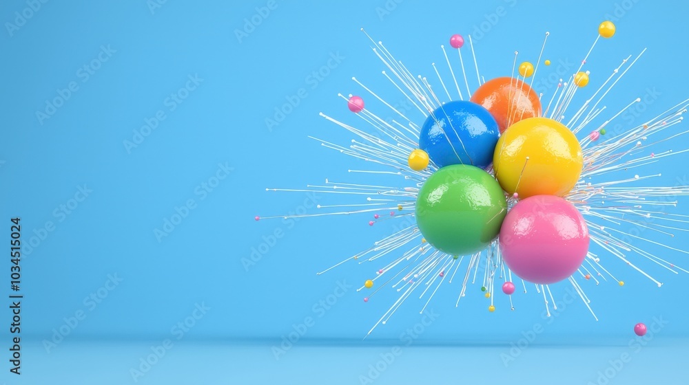 A vibrant depiction of quarks and gluons interacting in the colorful ...