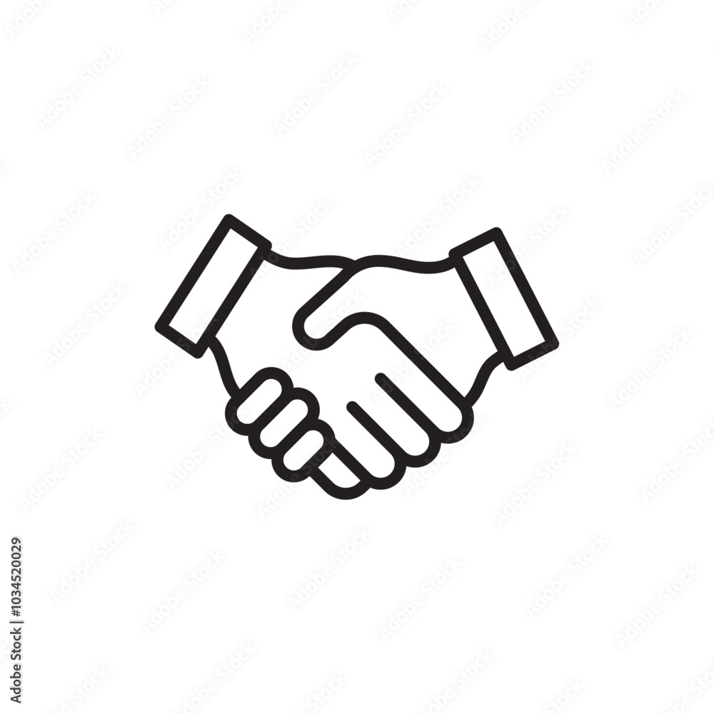 Handshake icon Simple thin outline Stock Vector | Adobe Stock