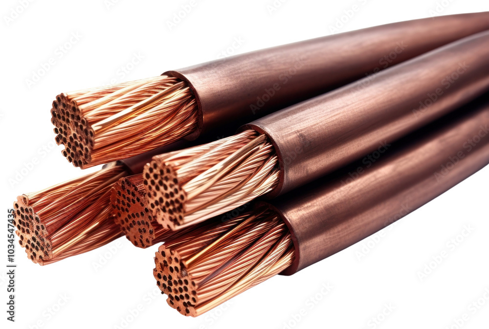PNG Four core armored cooper cable white background copper metal. Stock ...