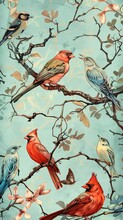 Birds Vintage Background Free Stock Photo - Public Domain Pictures