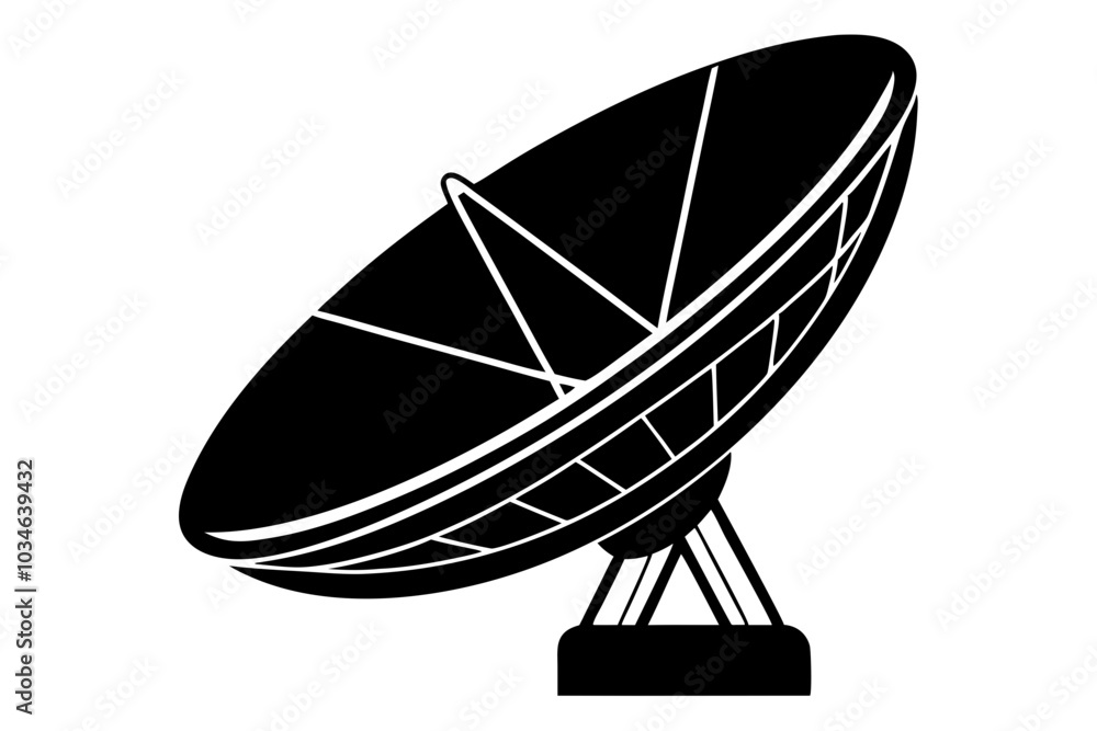 Large satellite dish antenna receiver and transmitter for television ...