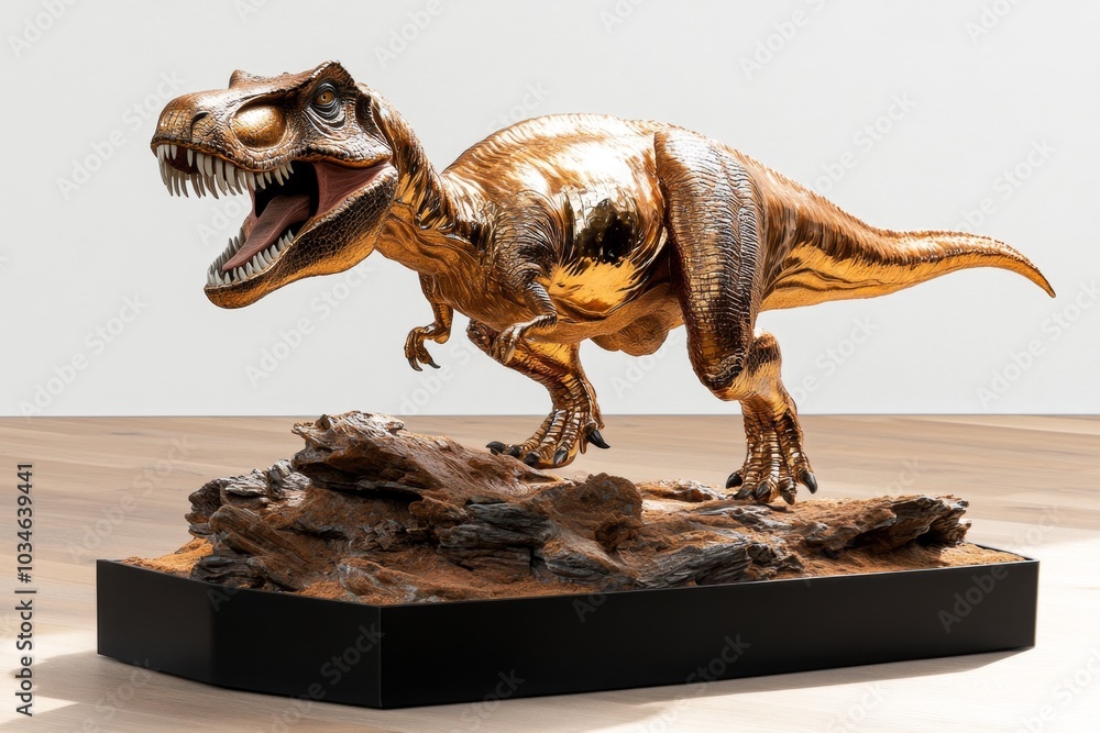 Hyper-detailed dinosaur model, showing every scale and texture under ...