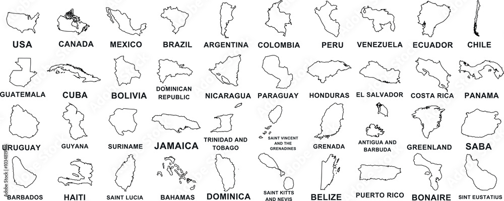 Foto de Stock World map outline, educational geography visual aid ...