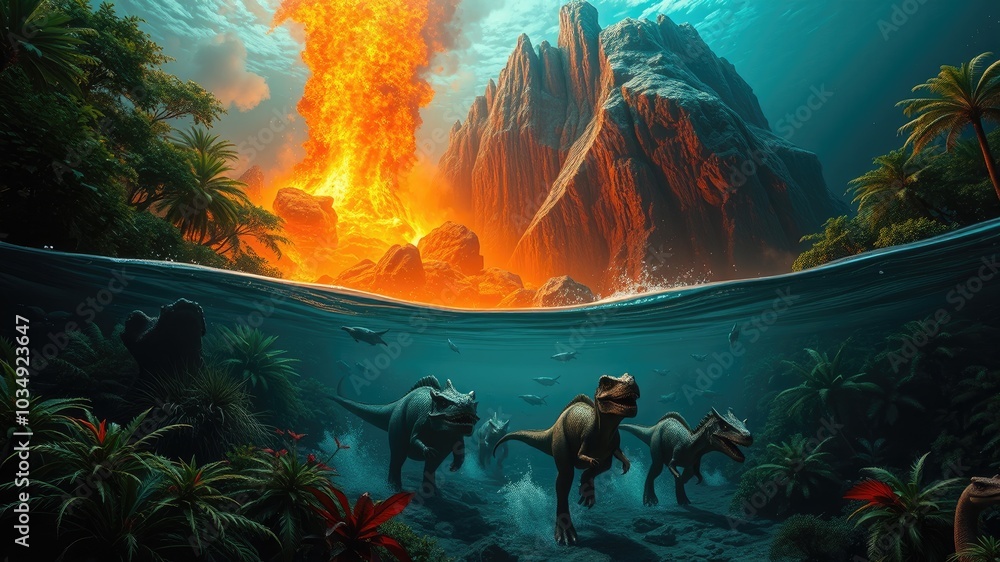 Dinosaur Extinction, A Volcanic Eruption Threatens the Prehistoric ...