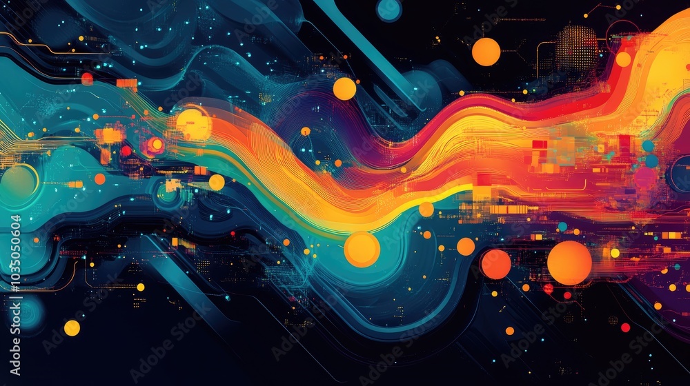 Abstract illustration of a fluid stream representing artificial ...